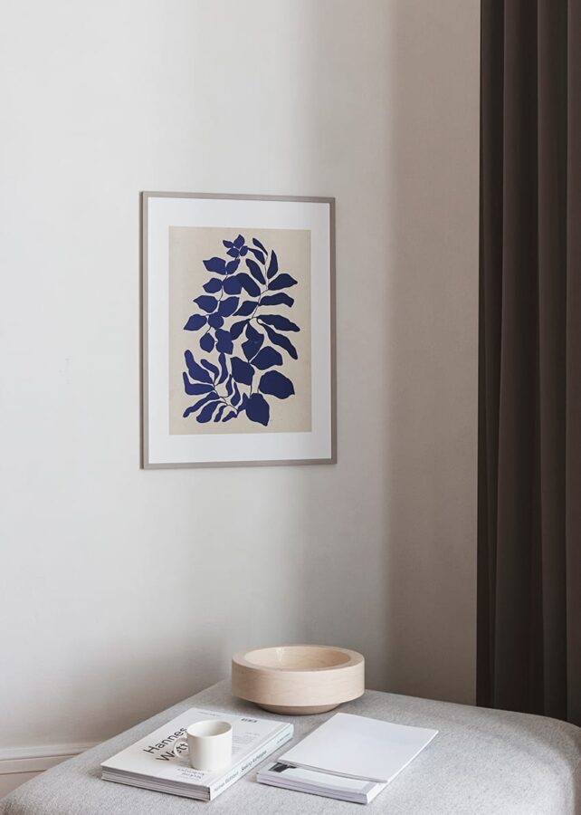 Thin solid Beige Wood Frame with real glass - The Poster Club