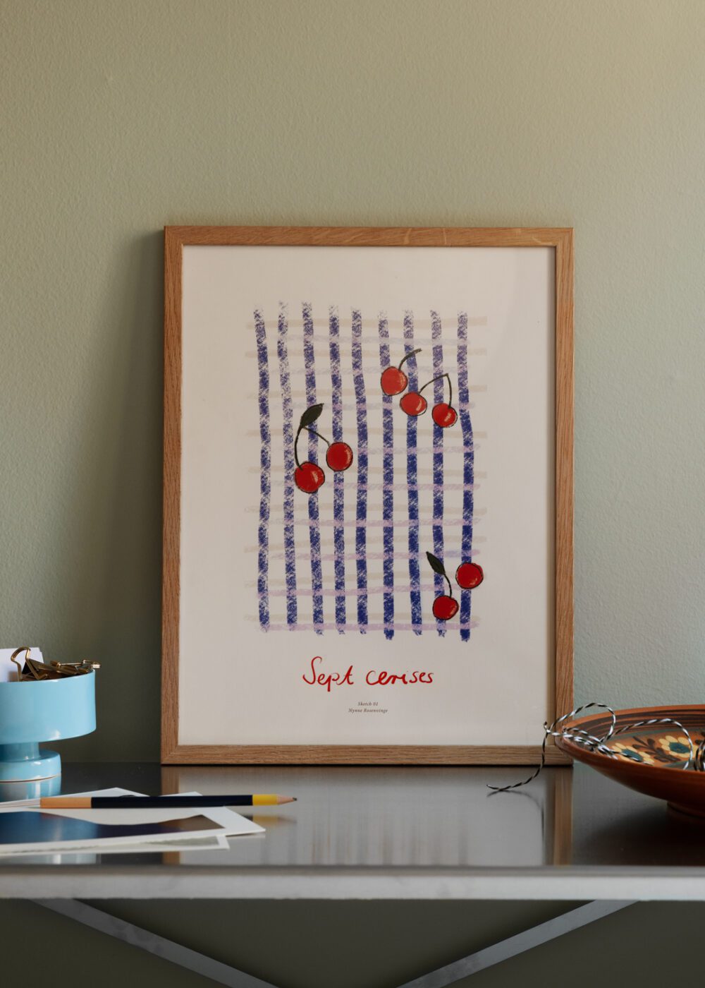 Nynne Rosenvinge, Sept Cerises art print for The Poster Club
