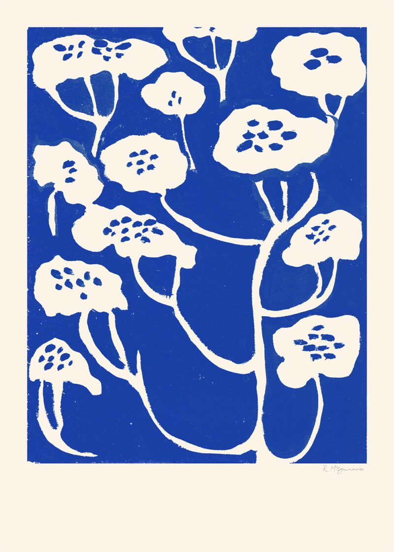 Rosie McGuinness, 'Blue Flower' art print - The Poster Club