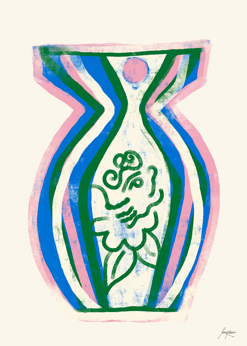 Lucrecia Rey Caro - Summer Vase 02 art print - The Poster Club